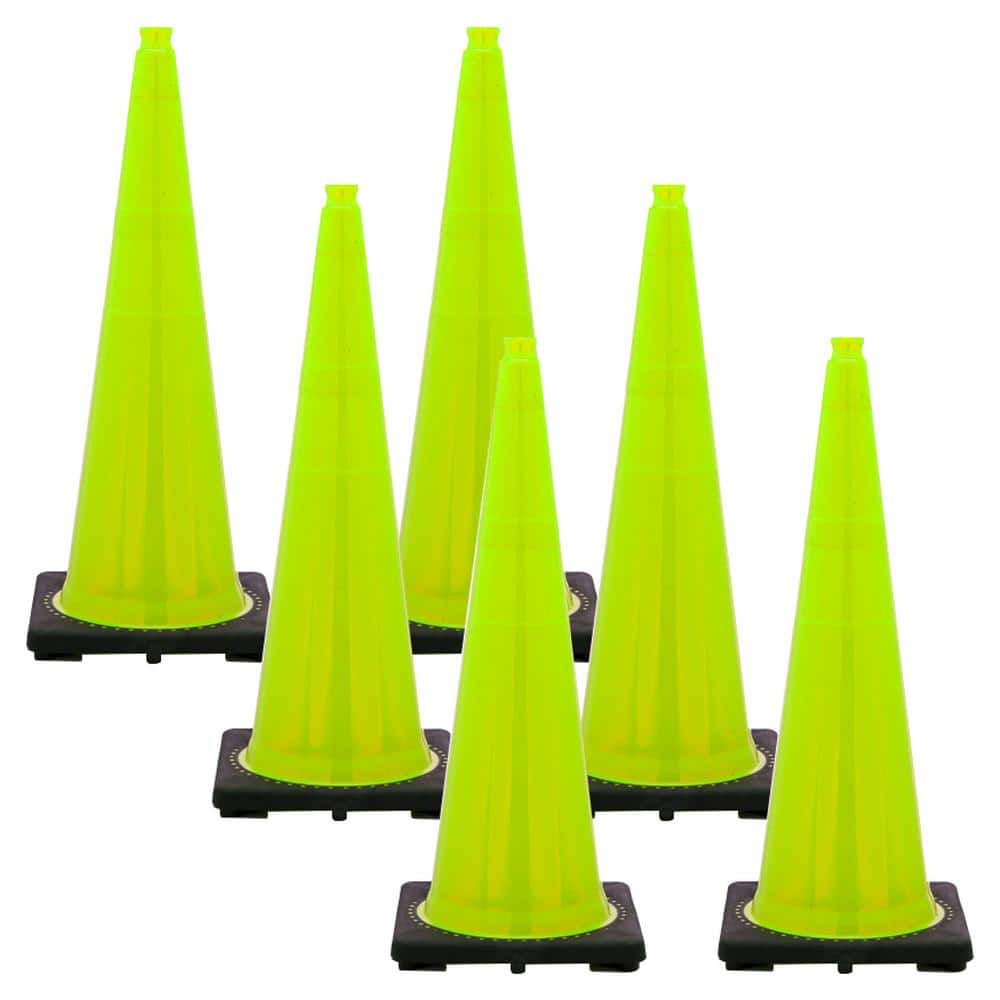 Mr. Chain 36 in. Safety Green Traffic Cones 98014-6 - The Home Depot