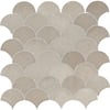 Daltile Miramo Sand 13 in. x 13 in. Glazed Ceramic Fan Mosaic Tile (10. ...