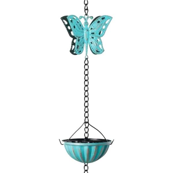 Phewnyzo Butterfly Rain Chain Gutter Downspout Catcher Decorative 8.5 ...