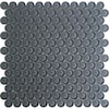 Apollo Tile Dark Gray 12 in. x 12 in. Penny Round Polished Glass Mosaic ...