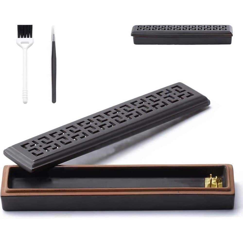 Afoxsos Ceramic Incense Holder with Lid for Meditation, Yoga, and Home ...