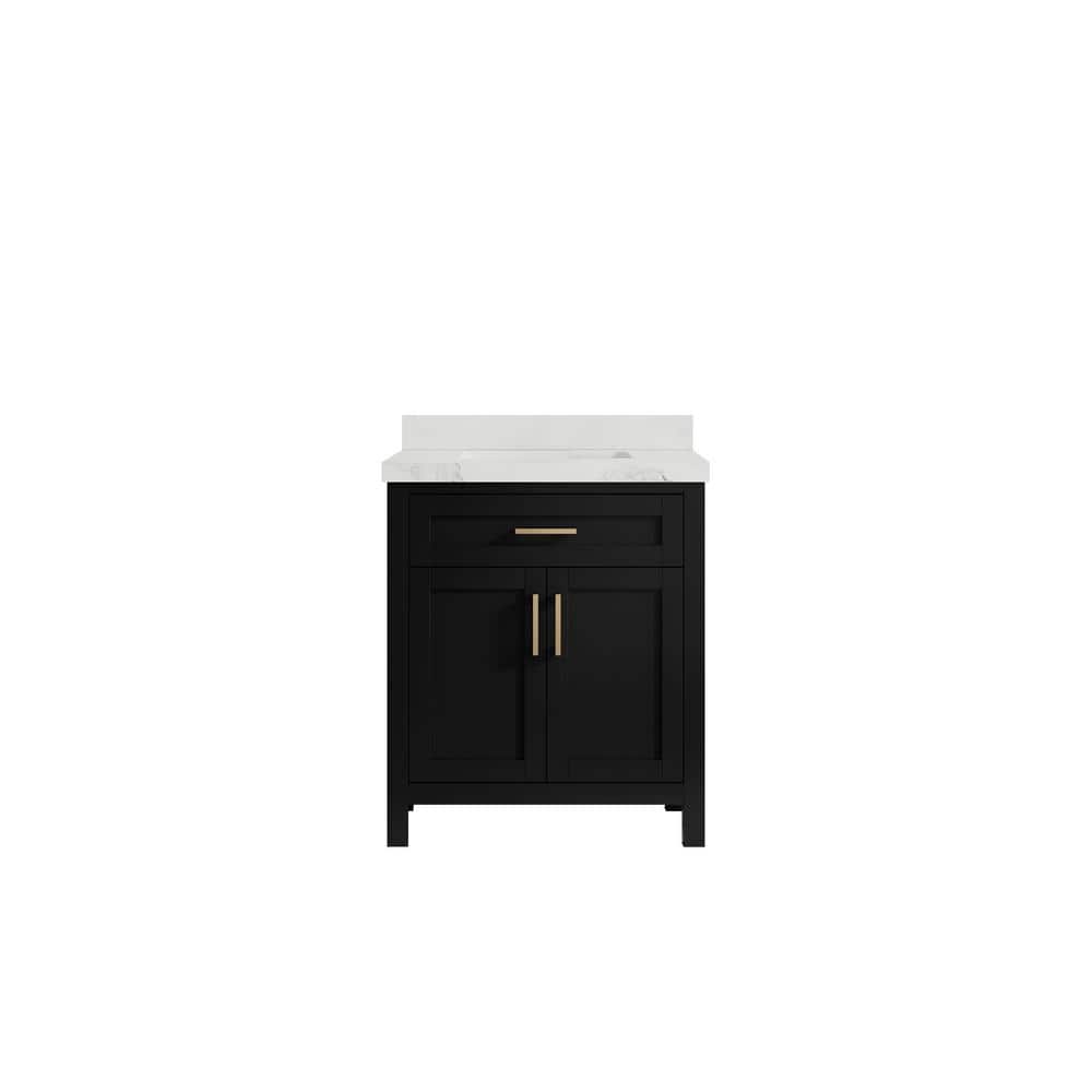 Willow Collections Cambridge 30 in. Single Sink Freestanding Black Bath ...