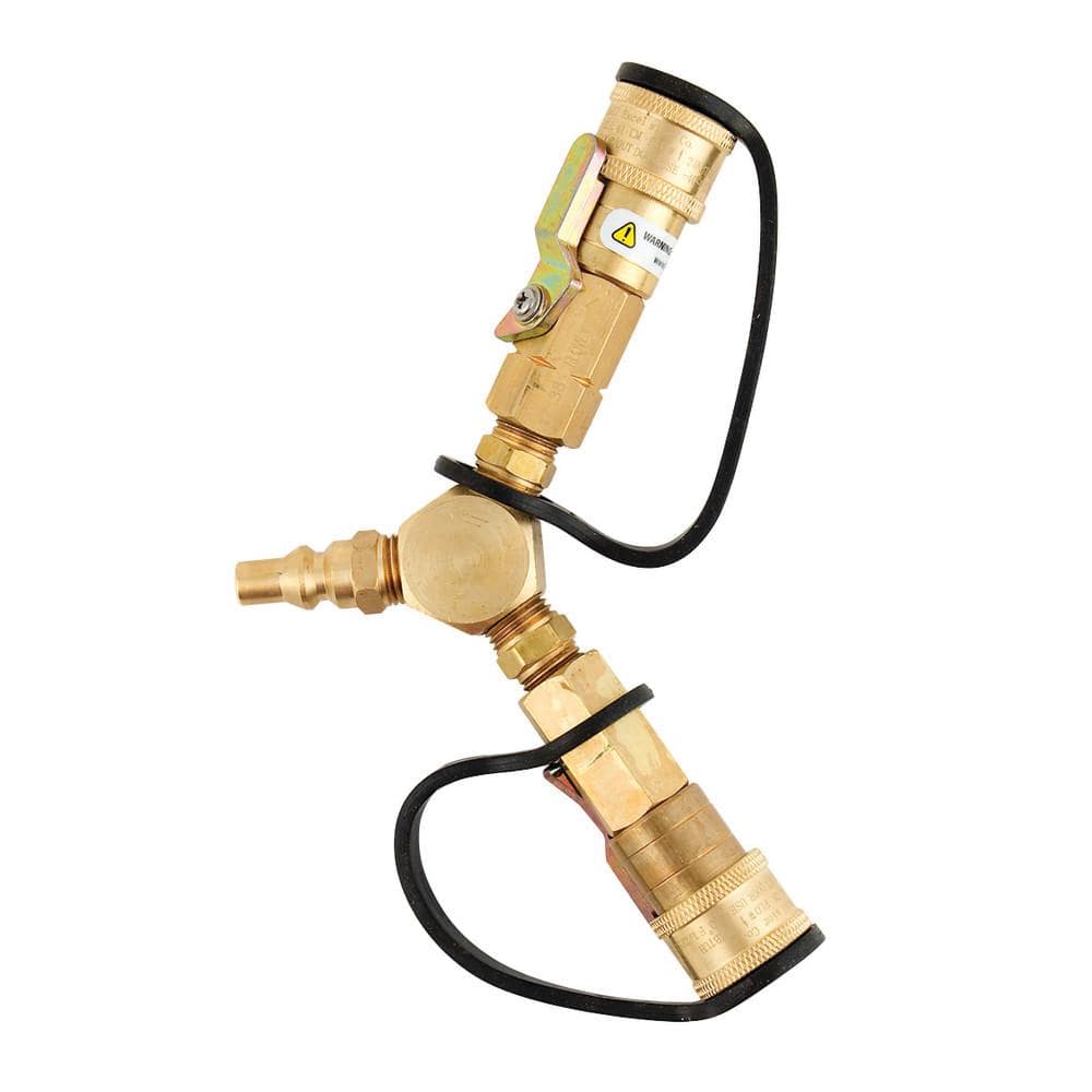 Propane "Y" Adapter with Shut Off ME23YP - The Home Depot
