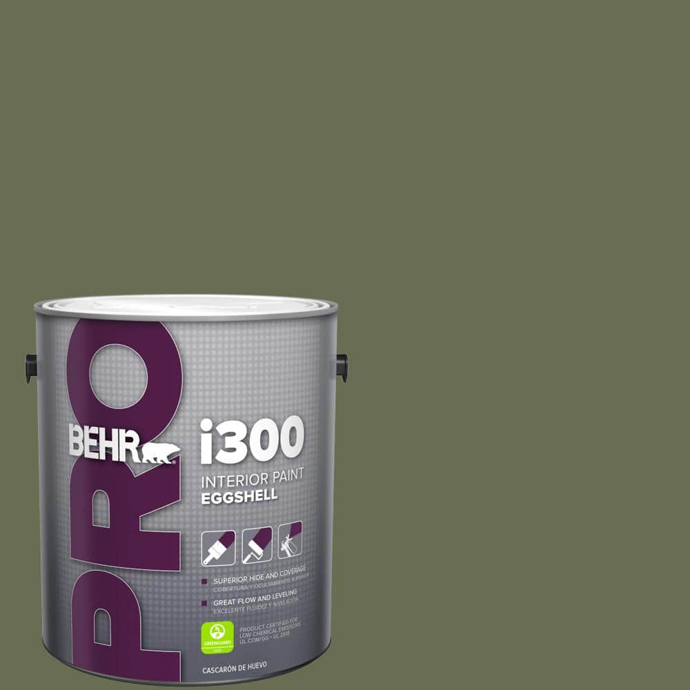 BEHR PRO 1 gal. #S380-7 Global Green Eggshell Interior Paint PR33301 ...