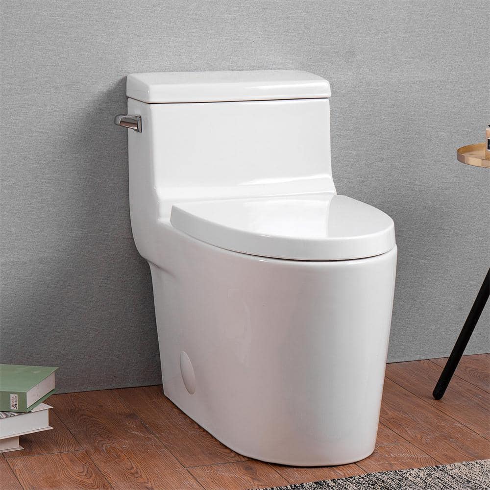 BWE 1-Piece Modern 1.28 GPF Single Flush Siphon Elongated ADA Chair ...