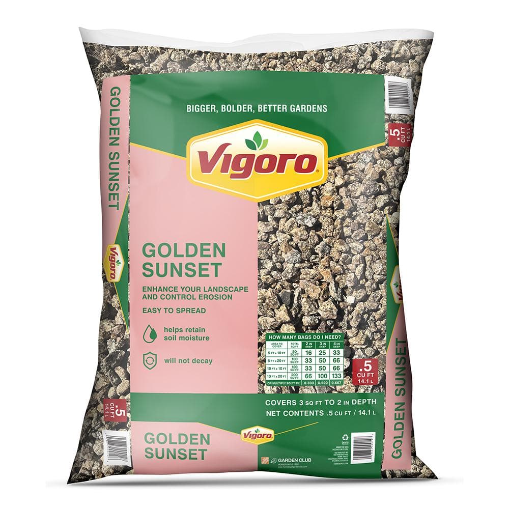 Vigoro 0.5 cu. ft. Golden Sunset Gold Blend Decorative Stone R1GSG34V ...
