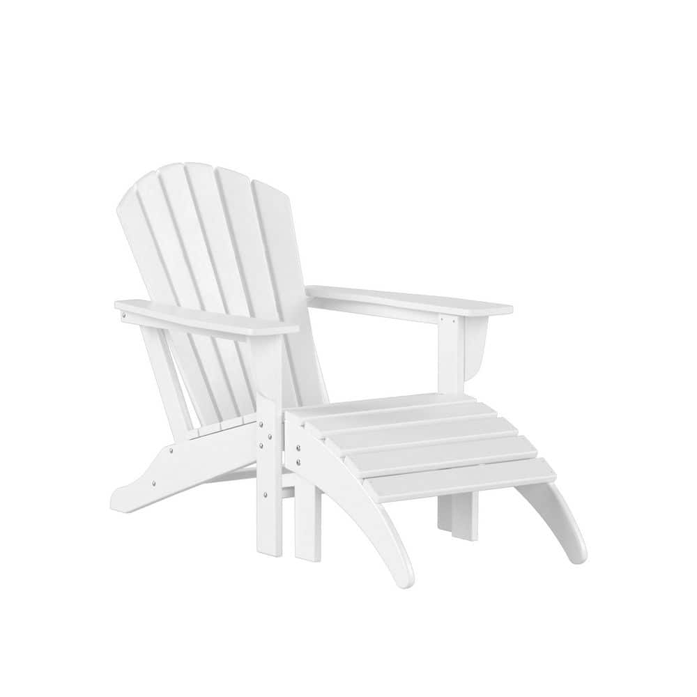 WESTIN OUTDOOR Mason White 2-Piece Poly Plastic Outdoor Patio Classic ...