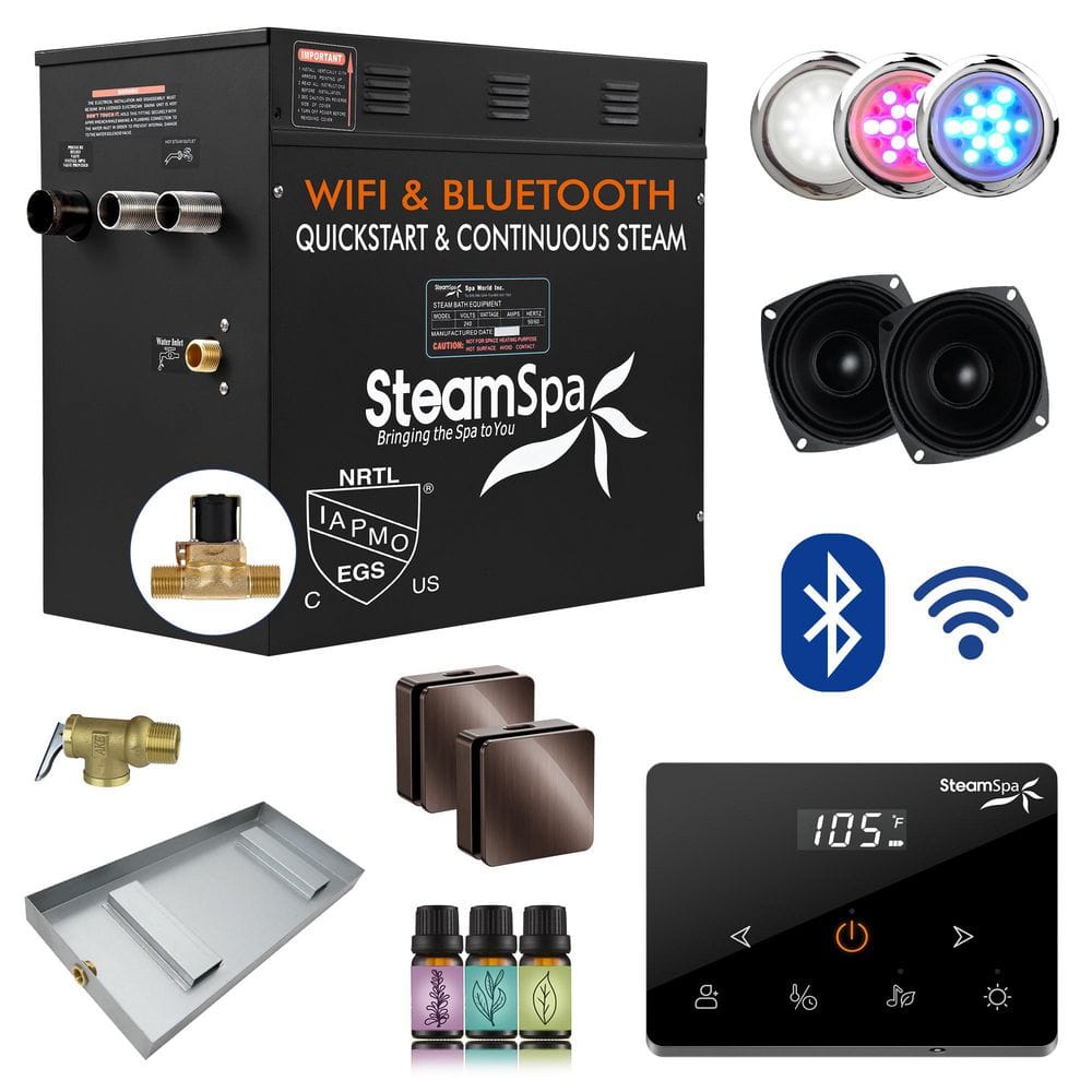 SteamSpa Black Series 10500-Watt Steam Generator with Fully Wireless ...