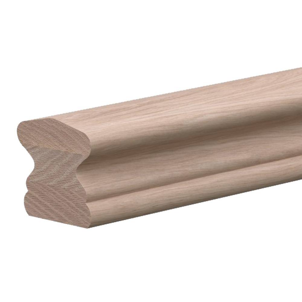 EVERMARK Stair Parts 6510 16 ft. Unfinished White Oak Handrail 6510W ...