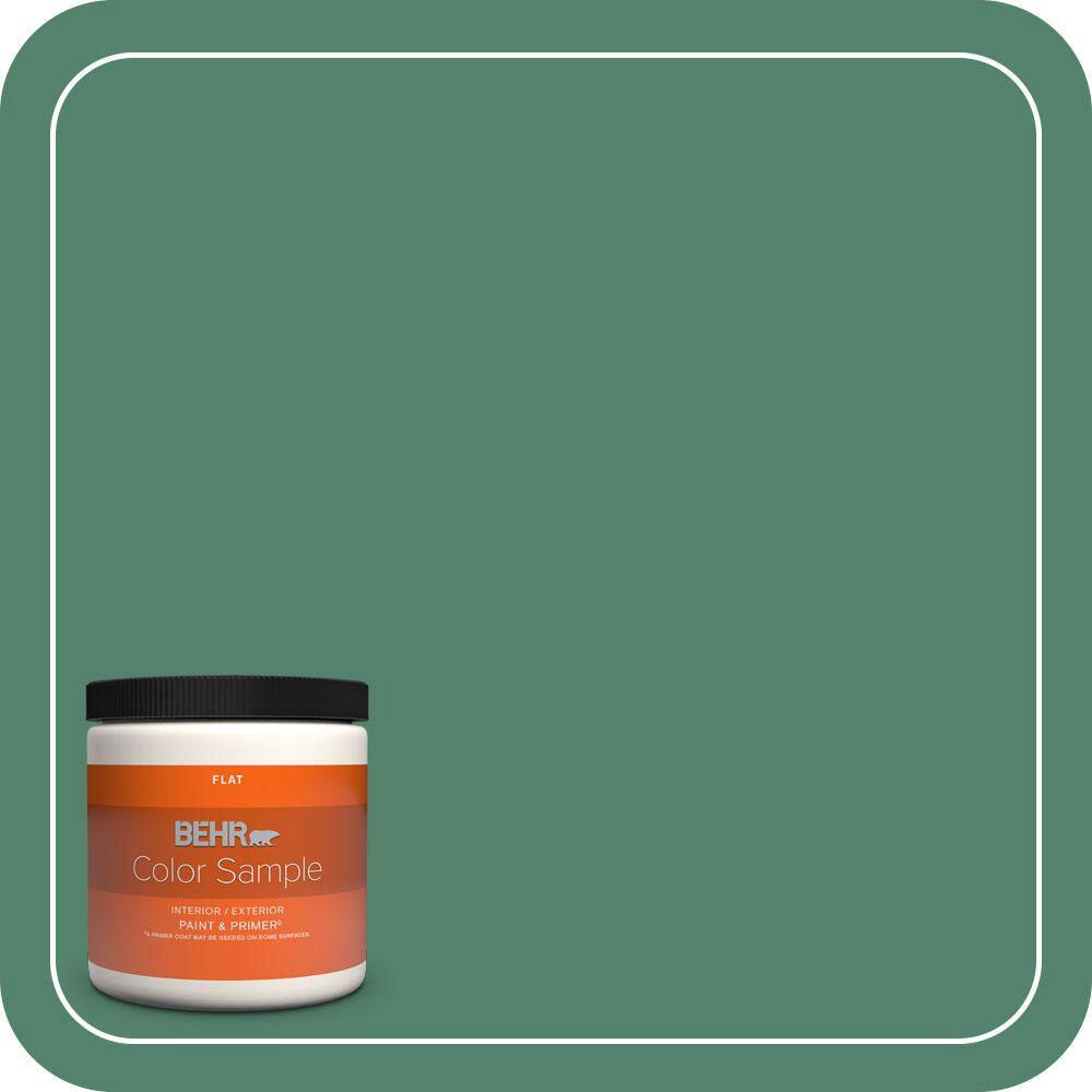 BEHR PREMIUM PLUS 8 oz. #M420-6 Tournament Field Flat Interior/Exterior ...