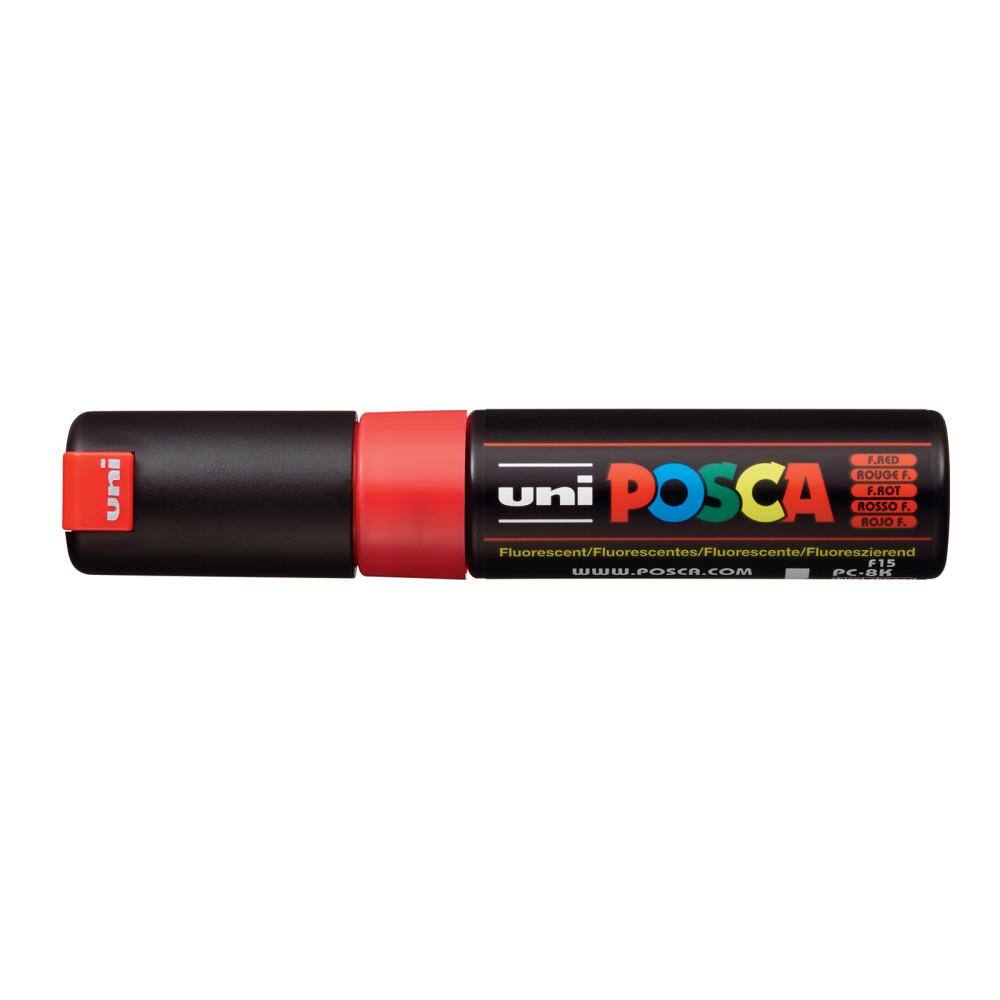POSCA PC-8K Broad Chisel Paint Marker, Fluorescent Red 076936 - The ...