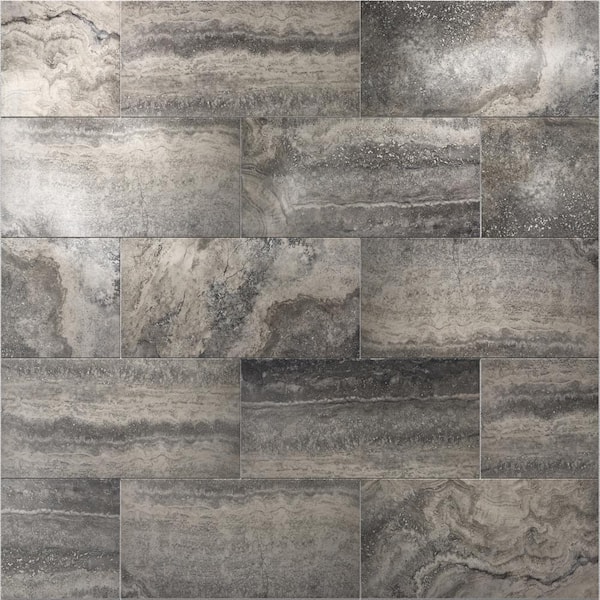 CRUZ BAY STUDIO Tufo 4 in. x 6 in. White Polished Porcelain Tile Sample ...