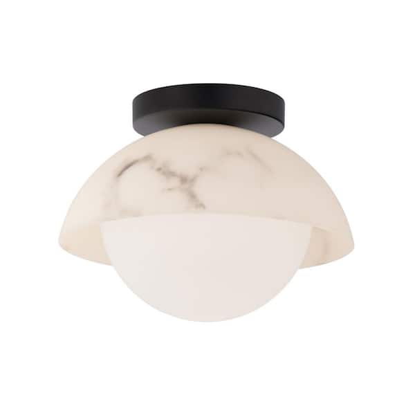 WAC Lighting Moonstone 10 in. Black Integrated LED 3000K Semi-Flush ...