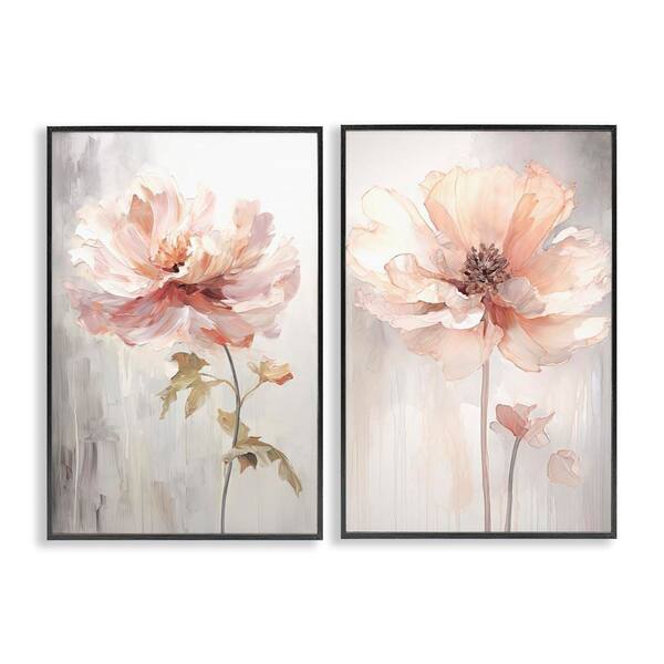 Stupell Industries Soft Pink Budding Flowers by Raymond Powers 2 Pieces ...