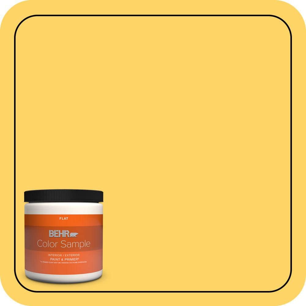 BEHR PREMIUM PLUS 8 oz. #P290-5 Squash Blossom Flat Interior/Exterior ...
