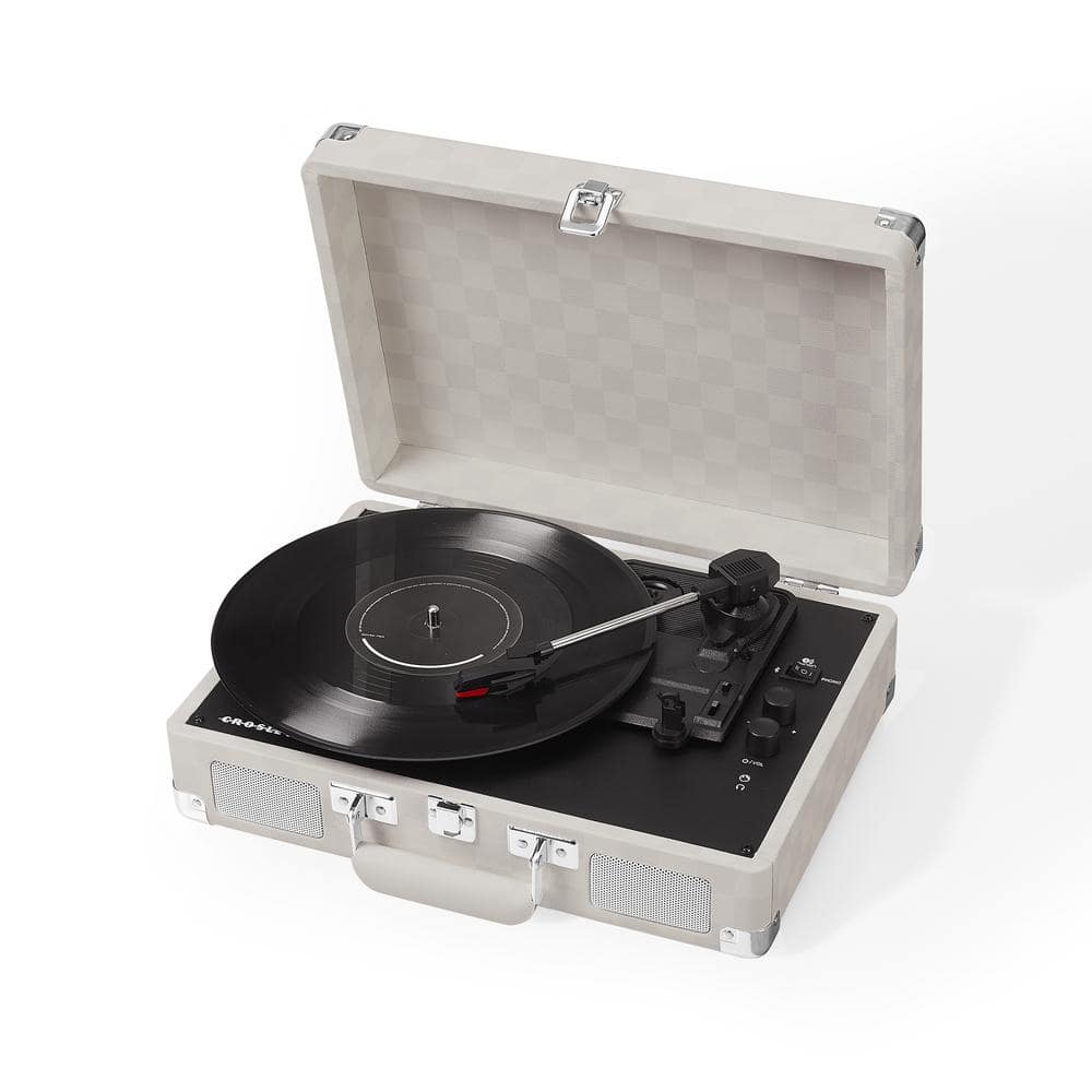 CROSLEY FURNITURE Cruiser Plus Record Player in Almond Checkerboard ...