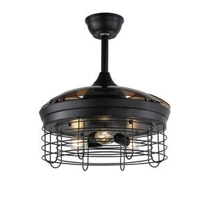 Parrot Uncle Caselli 36 in. Black Retractable 3-Blade Ceiling Fan with ...