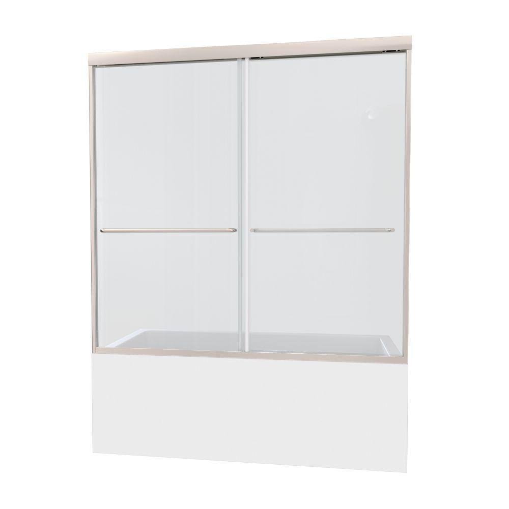 Xspracer Moray 60 in. W x 58 in. H Sliding Frame Bathtub Door in ...