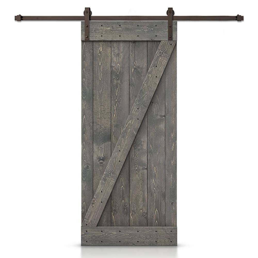 CALHOME Distressed Z Series 28 in. x 84 in. Weather Gray Stained DIY ...
