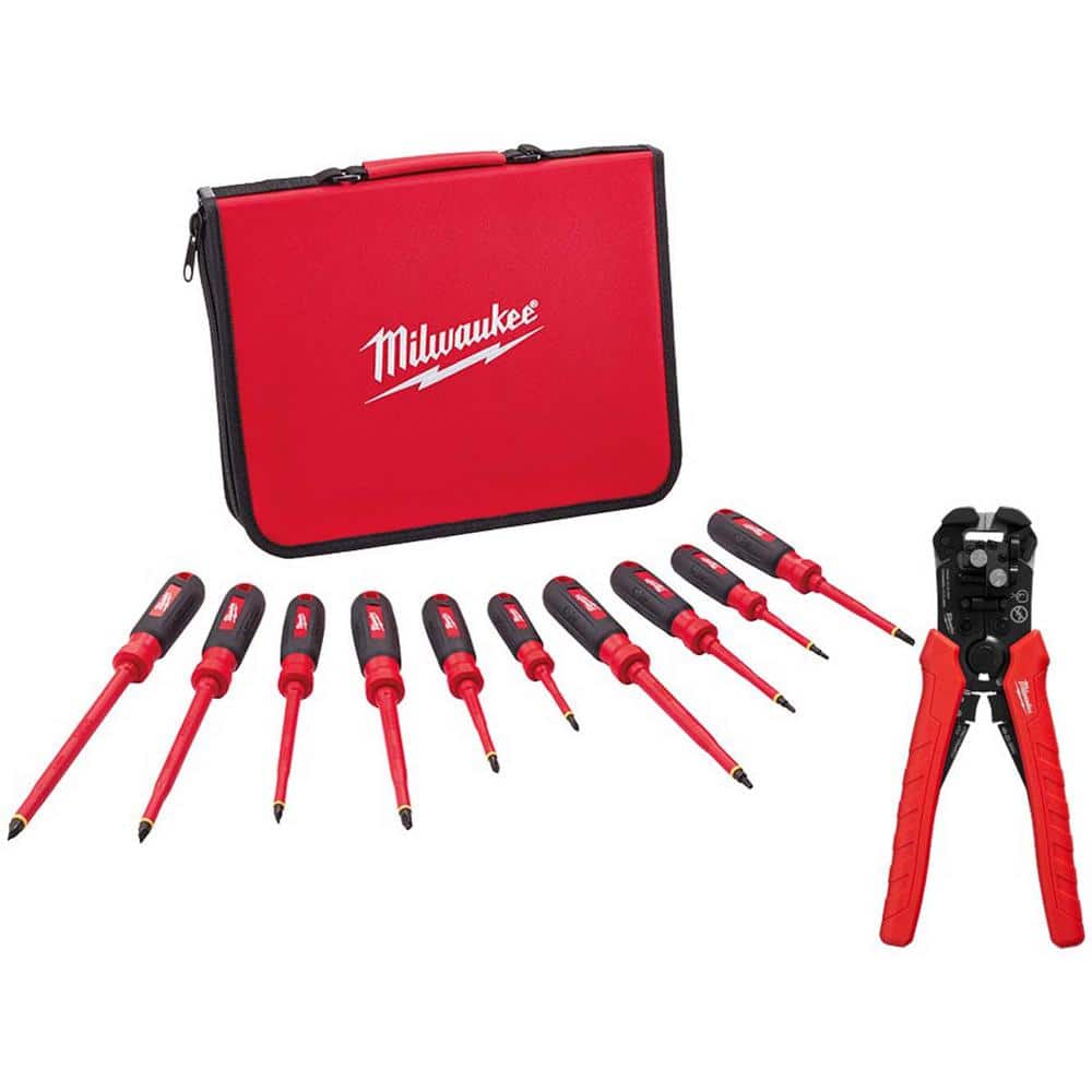 Milwaukee 1000-Volt Insulated Screwdriver Set with Case with Self ...