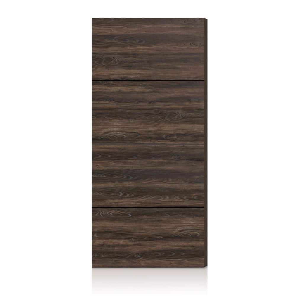CALHOME 24 in. x 96 in. Walnut Texture Flush Hollow Core Composite ...