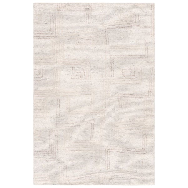 SAFAVIEH Ebony 5 ft. x 8 ft. Ivory/Beige Distressed Abstract Faded Area ...