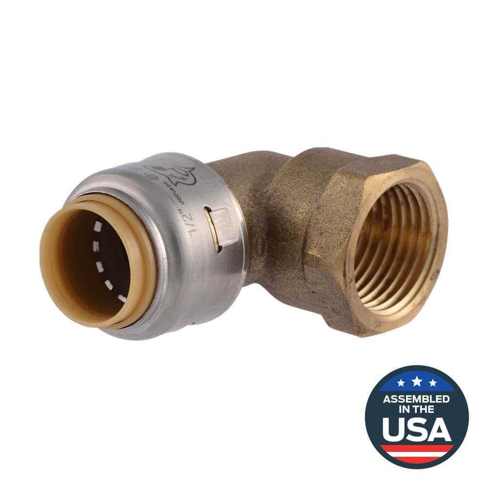 SharkBite Max 1/2 in. Push-to-Connect x FIP Brass 90-Degree Elbow ...