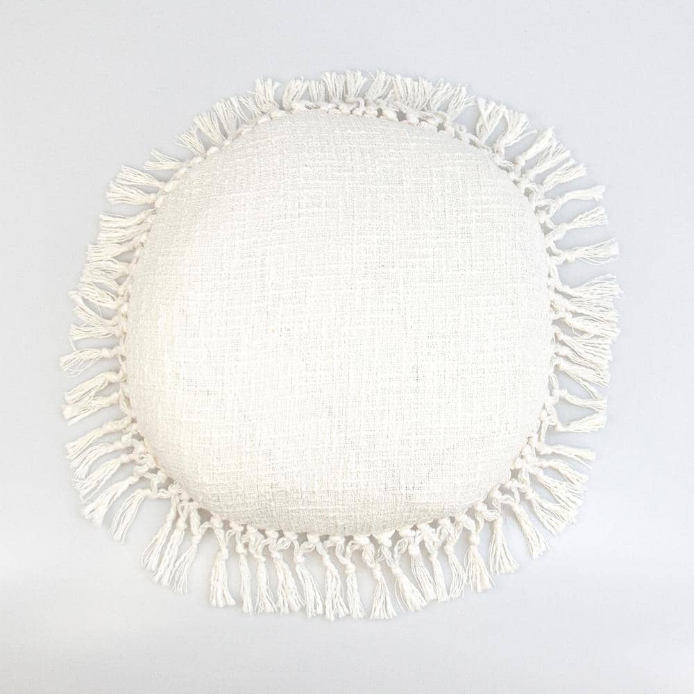 PARKLAND COLLECTION 20 X 20 Transitional Solid White Round 18 in. x 18 ...