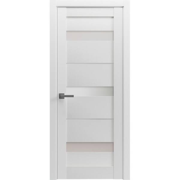 Sartodoors 4055 30 in. x 84 in. Left-Hand/Inswing Solid Frosted Glass ...