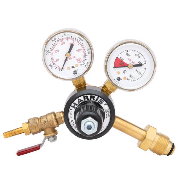 Harris 1/4 in. Model 201 Brass Nitrogen Preset Beverage Regulator 0-100 ...