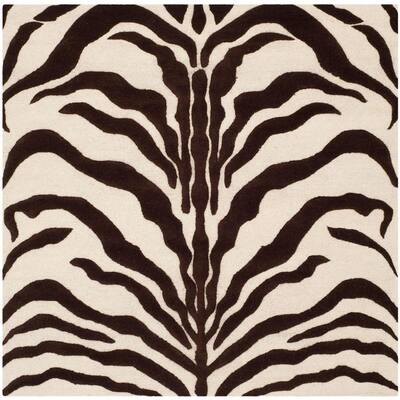 SAFAVIEH Cambridge Ivory/Brown 5 ft. x 8 ft. Animal Print Area Rug ...