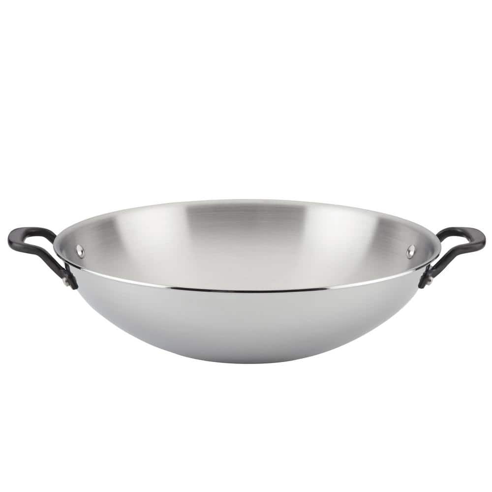 KitchenAid 5-Ply Clad 15 in. Polished Stainless Steel Wok 30008 - The ...