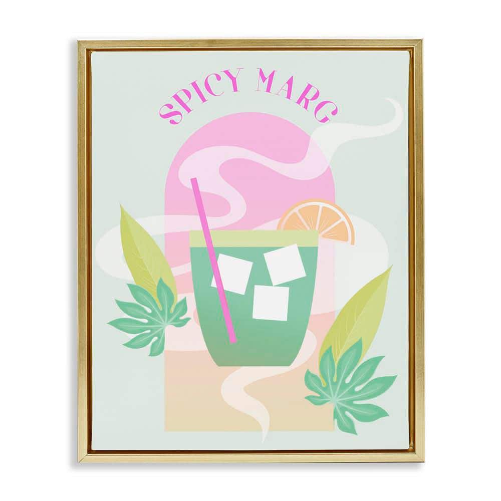 Stupell Industries Spicy Marg Cocktail by Daphne Polselli Gold Floater ...