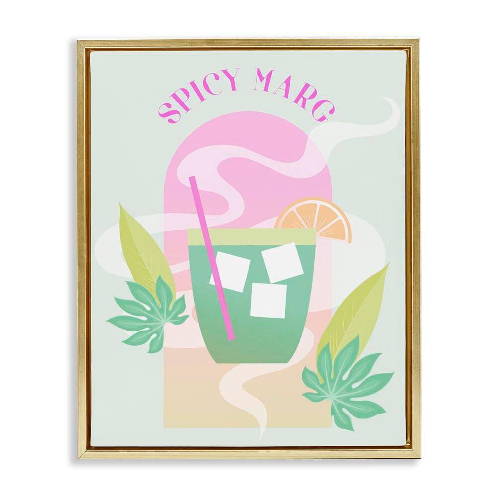 Stupell Industries Spicy Marg Cocktail by Daphne Polselli Gold Floater ...