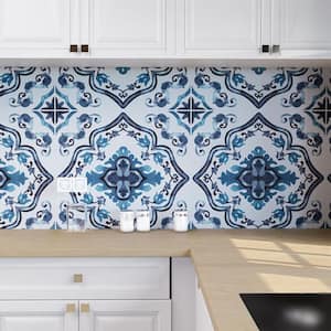 Jeedeson 12 in. x 120 in. Vinyl Peel and Stick Backsplash, Wall Tile ...