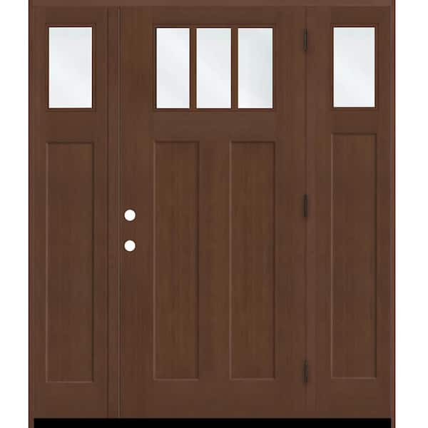 Steves & Sons Regency 64 in. x 80 in. 1/4 TopL 3SDL Clear Glass LHOS ...