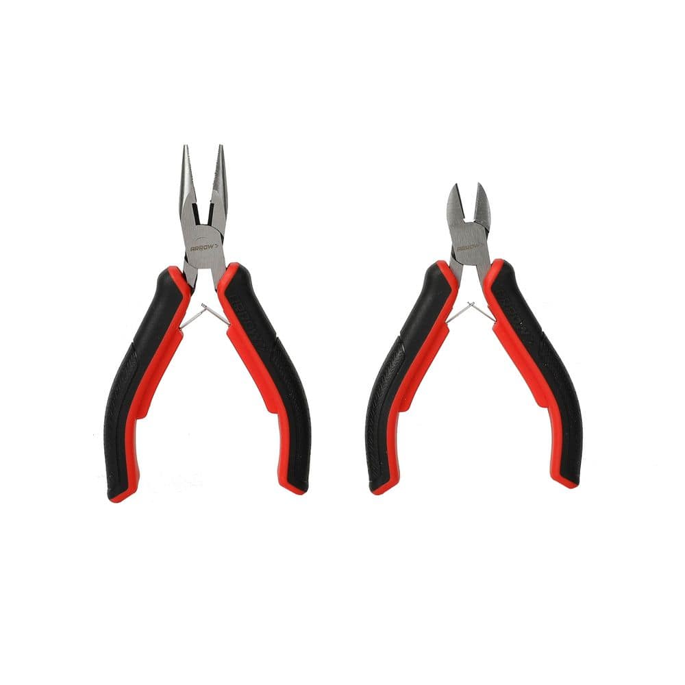 Arrow Fastener 2-Piece Mini Pliers Set-Diagonal and Long Needle Nose ...