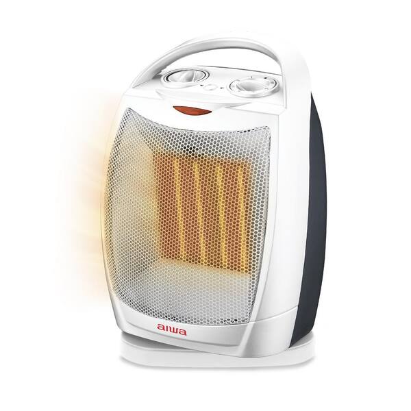 AIWA 1500-Watt 10.2 in. Electric Oscillating Room Ceramic Heater with ...