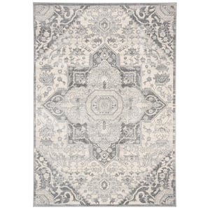 SAFAVIEH Brentwood Cream/Gray 11 ft. x 11 ft. Square Area Rug BNT852B ...