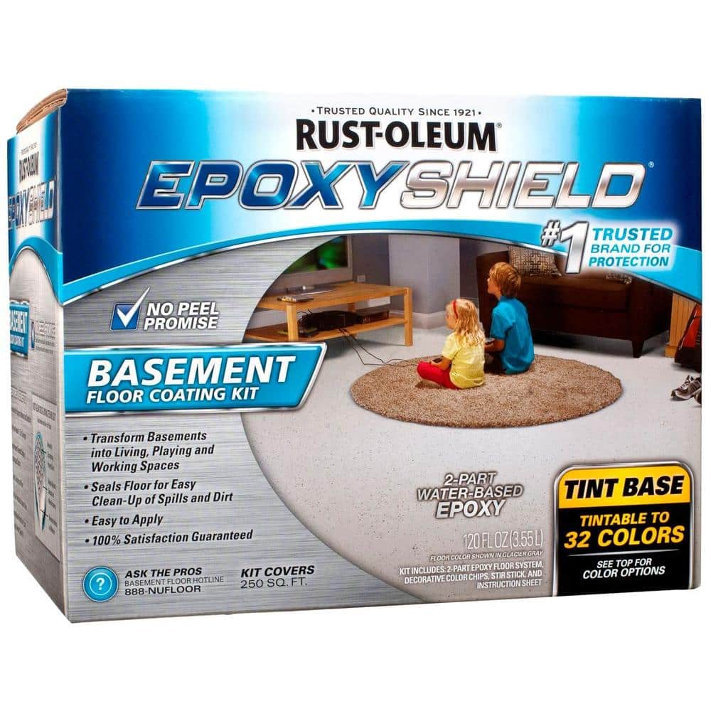 Rust-Oleum EpoxyShield 1 gal. Tint Base 2 Part Basement Floor Coating ...