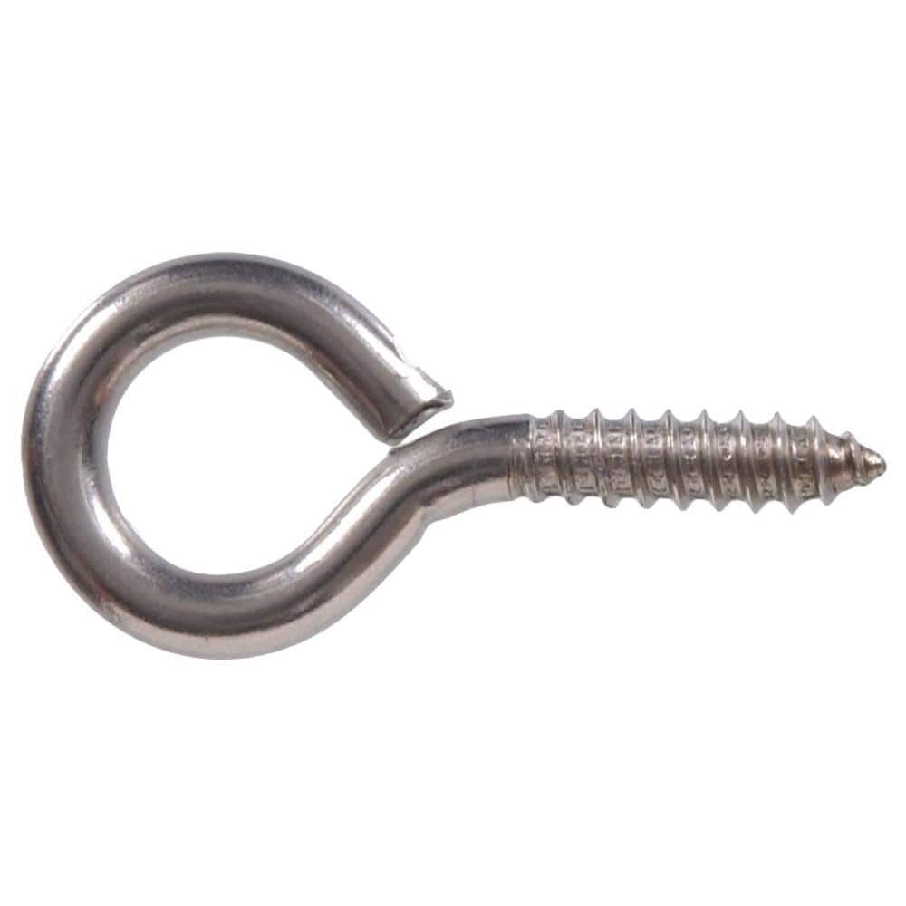 Hillman #4 x 2-3/16 in. Stainless Steel Lag Thread Screw Eye (8-Pack ...