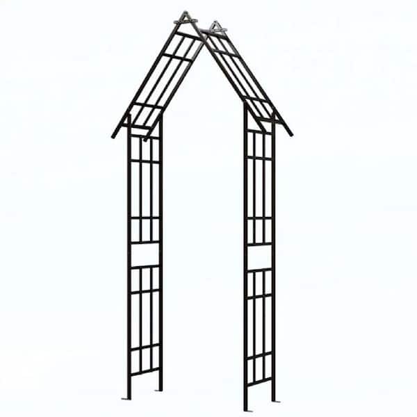 Oyezvary 101.97 in. H Outdoor Garden Trellis Metal Arch with Adjustable ...