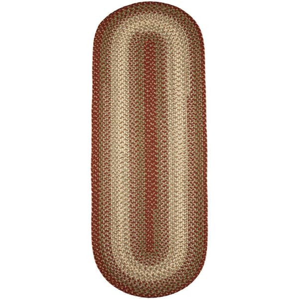 Rhody Rug Ombre Warm Earth 2 ft. x 8 ft. Indoor/Outdoor Braided Runner ...