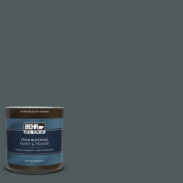 BEHR ULTRA 1 qt. #N440-7 Midnight in NY Satin Enamel Exterior Paint ...