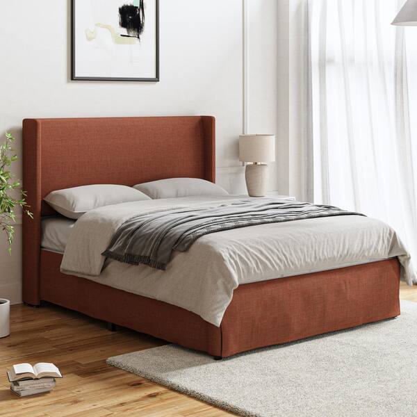 JAYDEN CREATION Raymond 2-Piece Coral Wingback Design Queen Bedroom Set ...