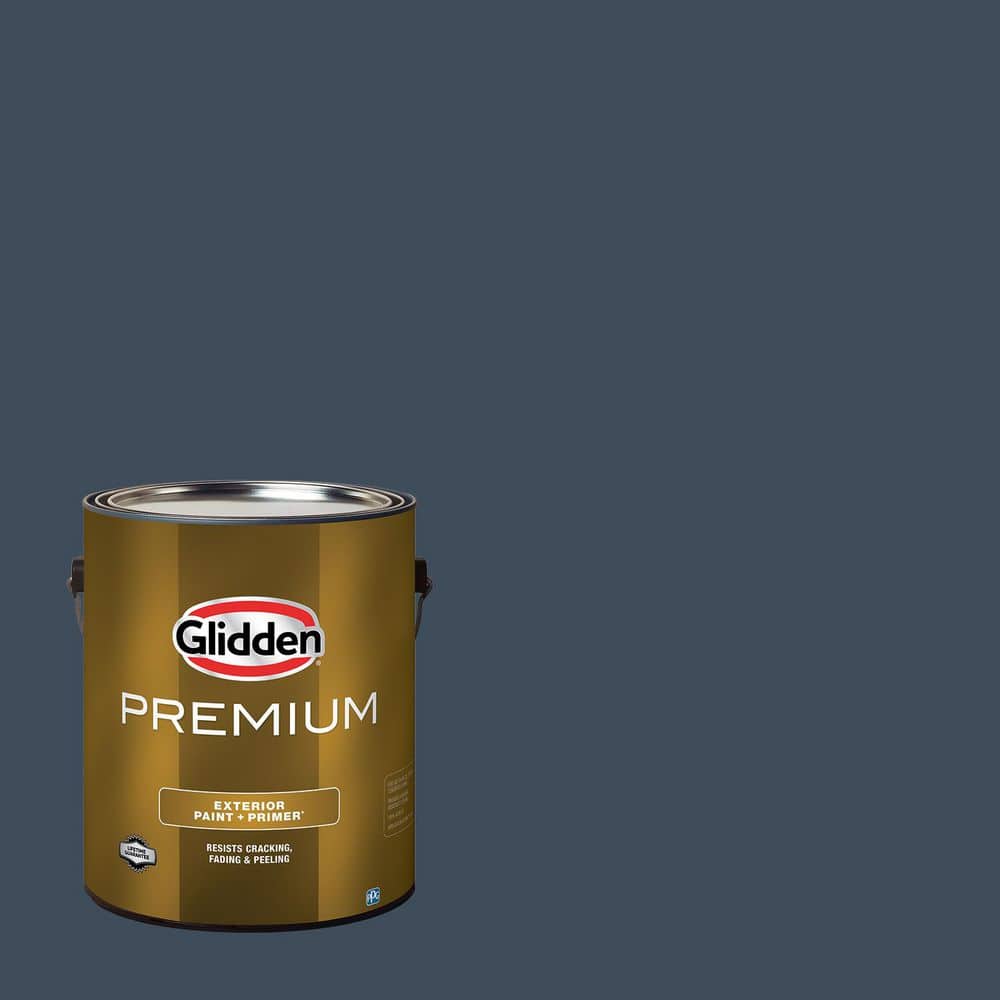 Glidden Premium 1 gal. PPG1041-7 Cavalry Satin Exterior Latex Paint ...