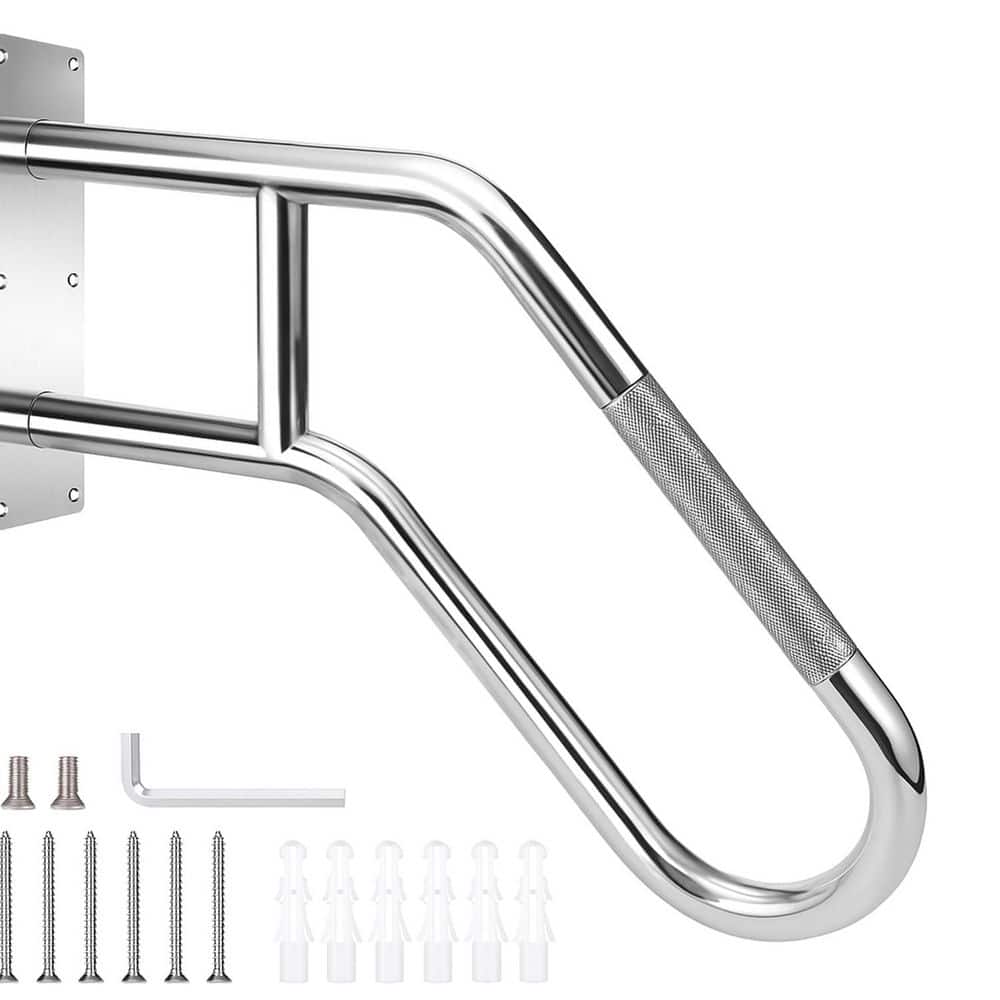 Afoxsos 24 in. 304 Stainless Steel Wall Mount Handrail for 1 to 3 Steps ...