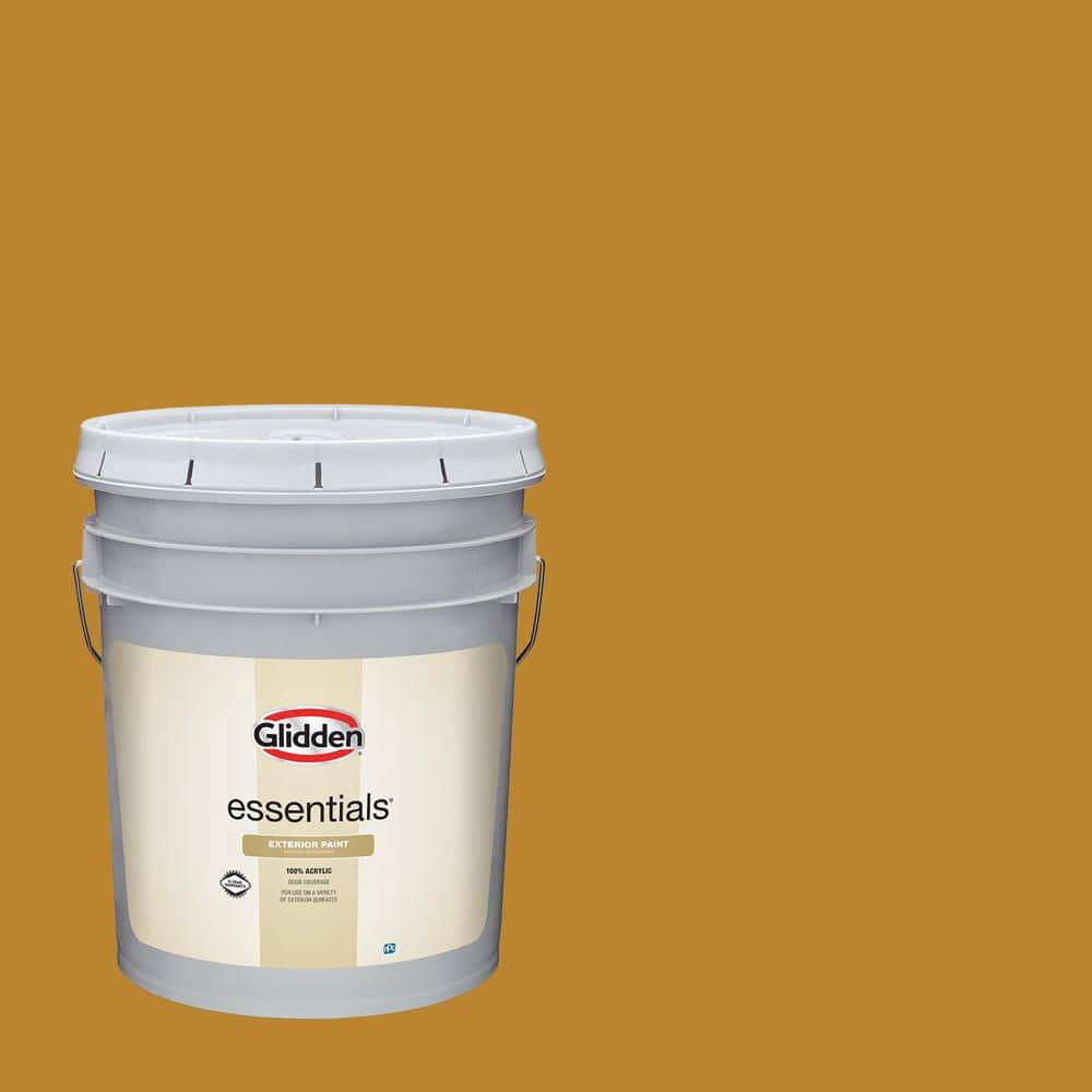 Glidden Essentials 5 gal. PPG1208-7 Gothic Gold Satin Exterior Paint ...
