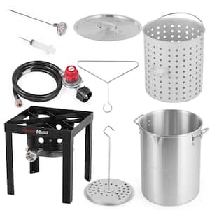 outermust Turkey Fryer and Propane Burner Set 50,000 BTU with Oil Bags ...