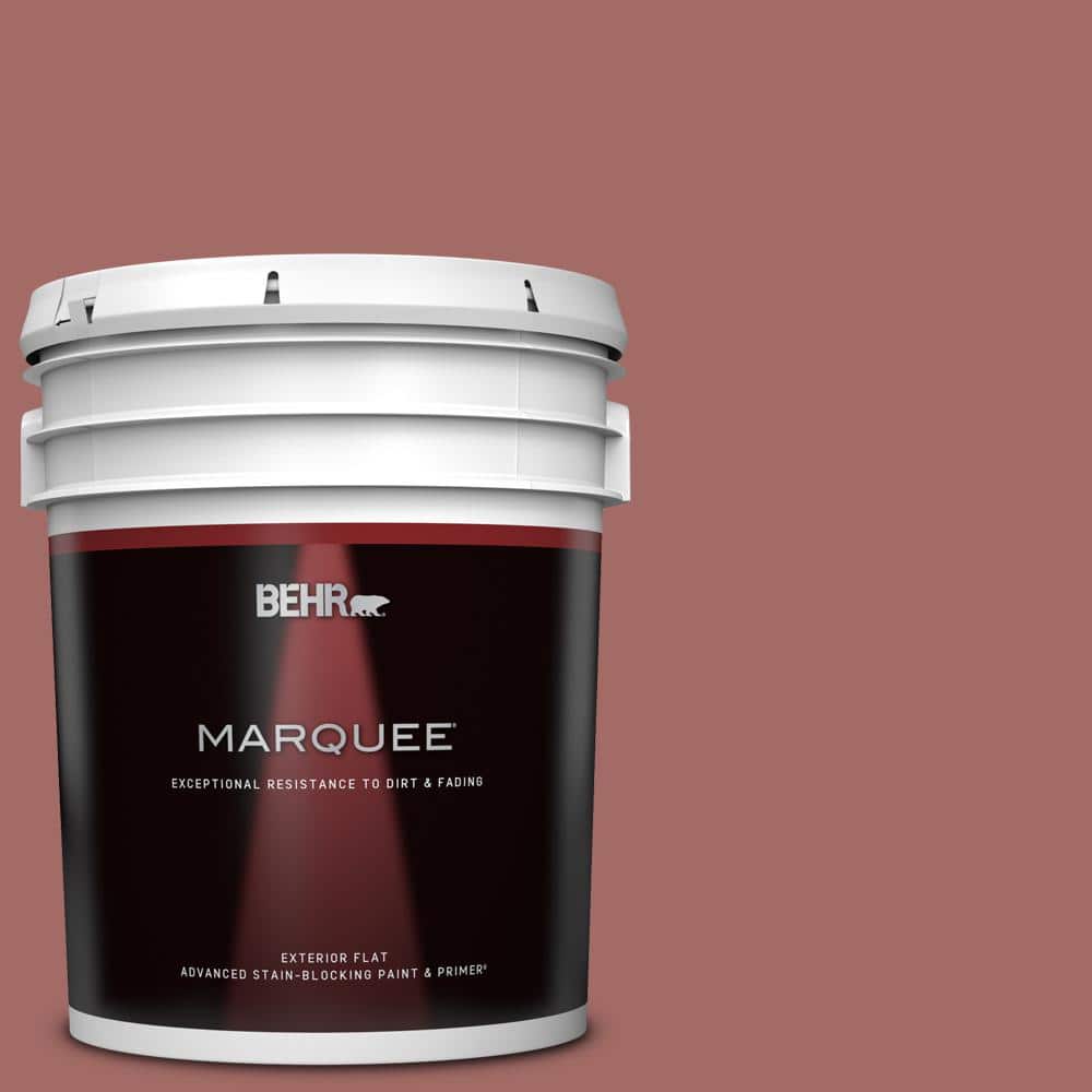 BEHR MARQUEE 5 gal. #S150-5 Vermilion Flat Exterior Paint & Primer ...